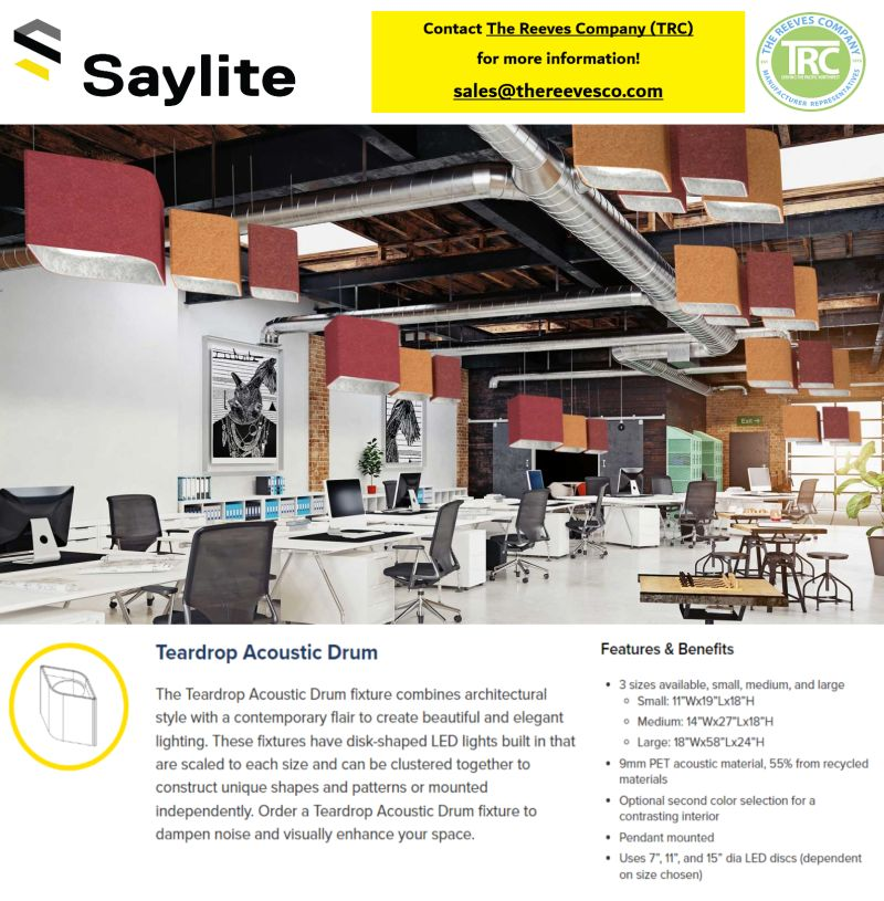 Saylite’s Teardrop Fixtures Bring Tears of Joy! – The Reeves Company ...