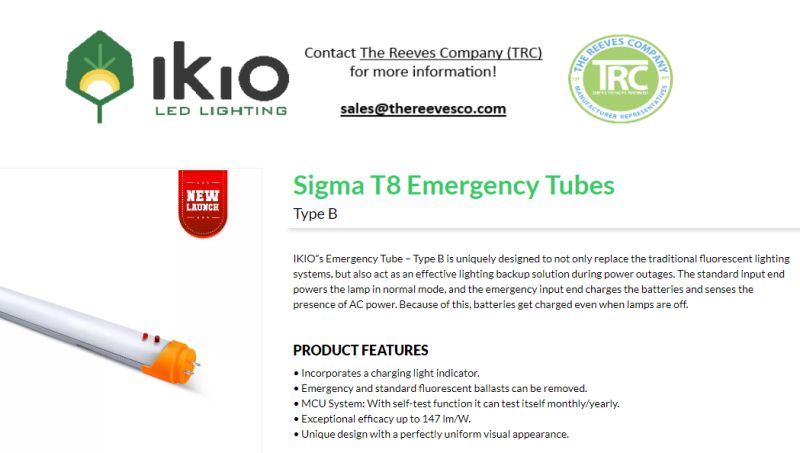 Ikio LED Lighting Introduces Their NEW Sigma T8 Emergency Tubes! – The ...