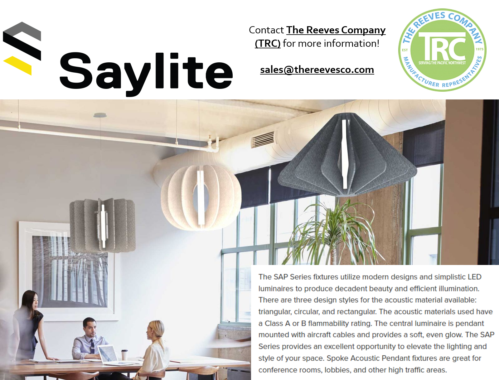 Get SAP-py with Saylite! – The Reeves Company – Lighting Manufacturer ...