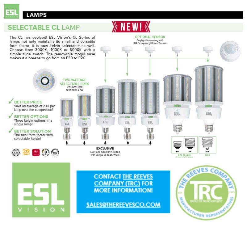 A New Year and New Selectable CL Lamps from ESL Vision! – The Reeves ...