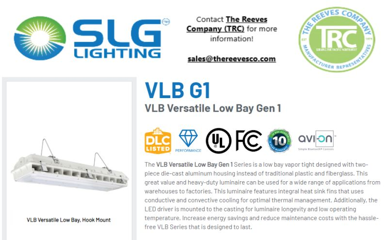 SLG Lighting’s VLB G1 Low Bay Outshines Them Apple Bottom Jeans and ...