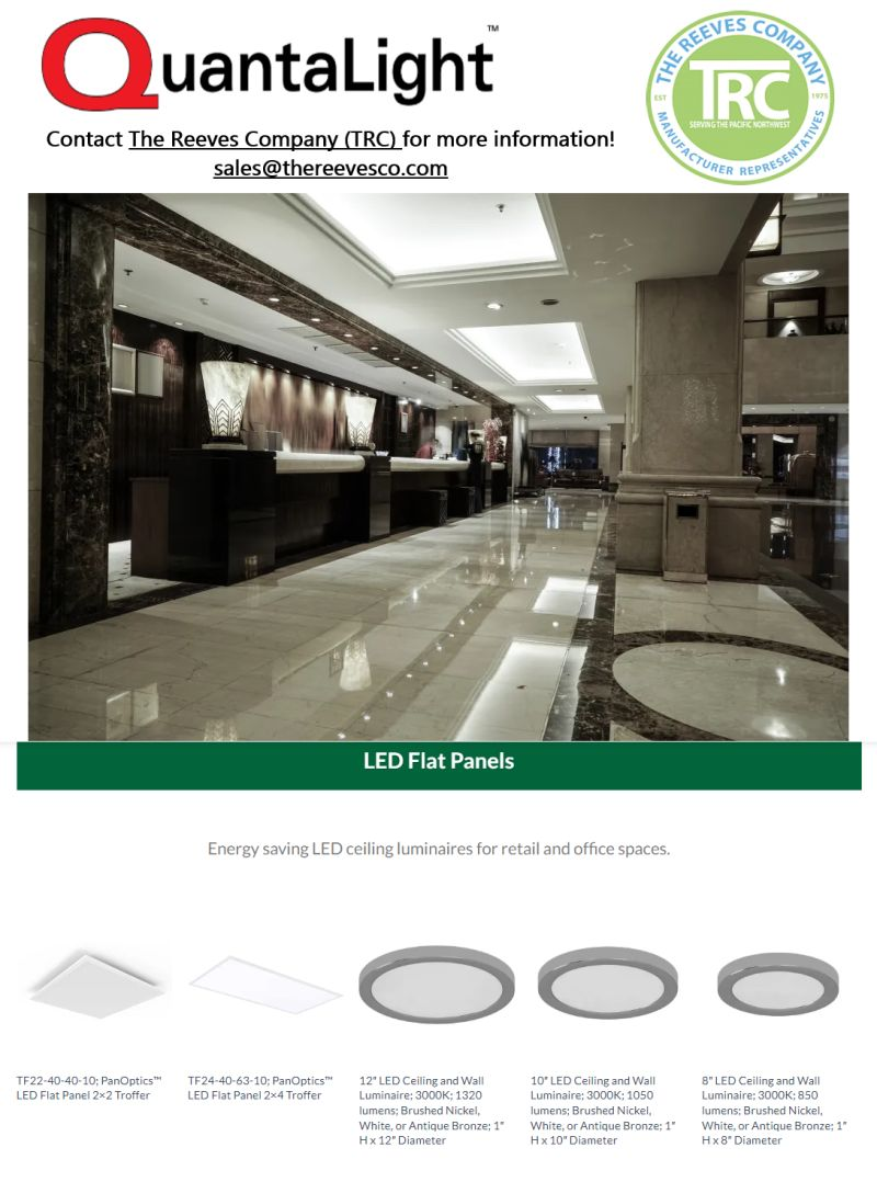 QuantaLight Flat Panels Do Not Fall Flat! – The Reeves Company ...