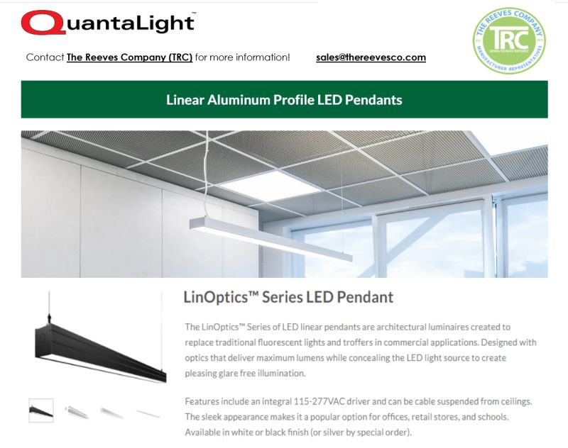 NEW from QuantaLight! – The Reeves Company – Lighting Manufacturer ...