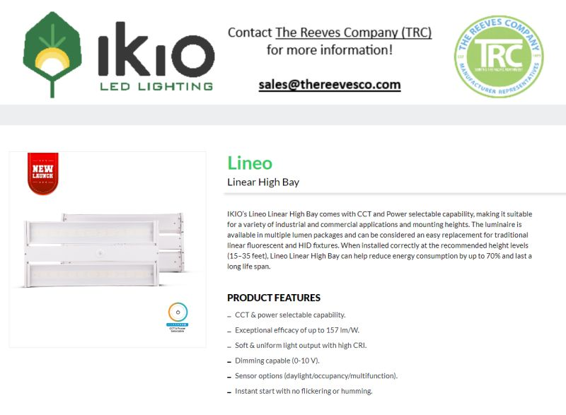 Line Up Your Lighting with Ikio LED Lighting! – The Reeves Company ...