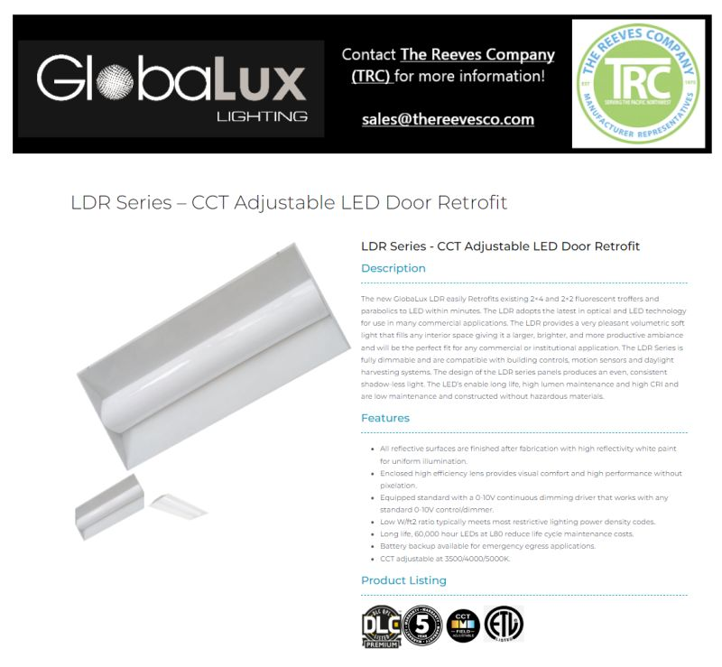 GlobaLux Lighting Goes Retro…fit! – The Reeves Company – Lighting Manufacturer Representatives