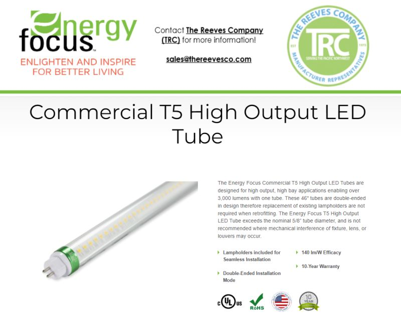 Energy Focus Provides High Output LED Lighting! – The Reeves Company ...