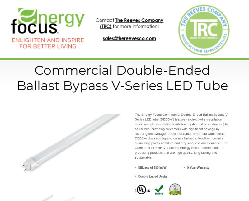 Double Up with Energy Focus’ Commercial Double-Ended Ballast Bypass V ...