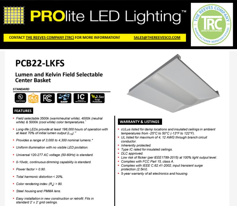 PROlite LED Lighting to the Rescue! – The Reeves Company – Lighting ...
