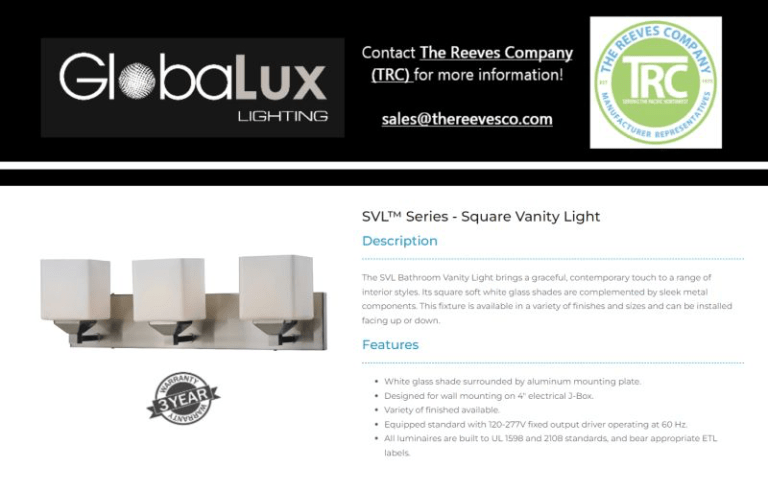 Get Your Lighting SQUARED Away with GlobaLux Lighting! – The Reeves Company – Lighting ...