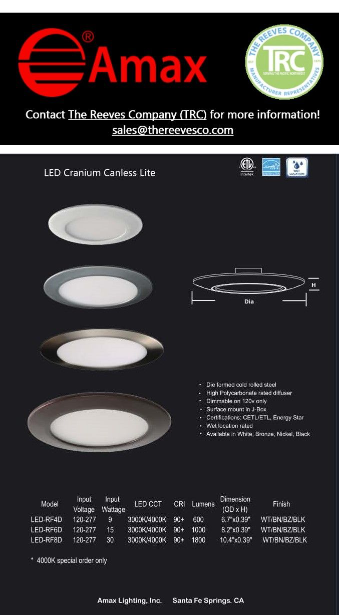 NEW from Amax Lighting! – The Reeves Company – Lighting Manufacturer ...